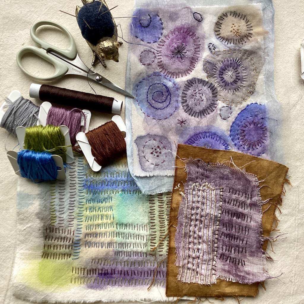 Stitched samples for sketchbooks – Karen Turner Stitching Life